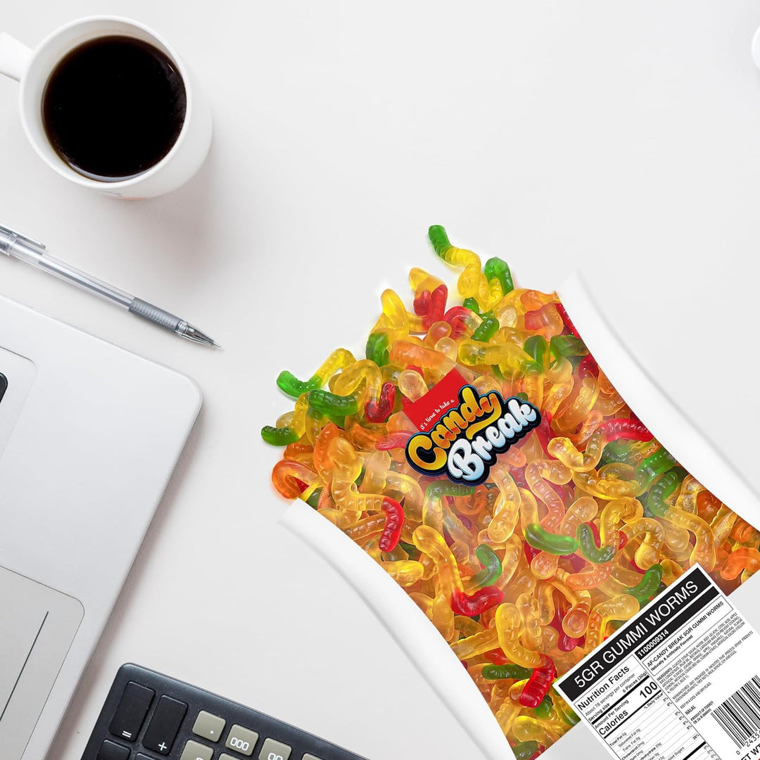 Candy Break Gummy Worms Bulk Gummy Candy, 5 lbs Bag, Fruity & Sweet Sn ...