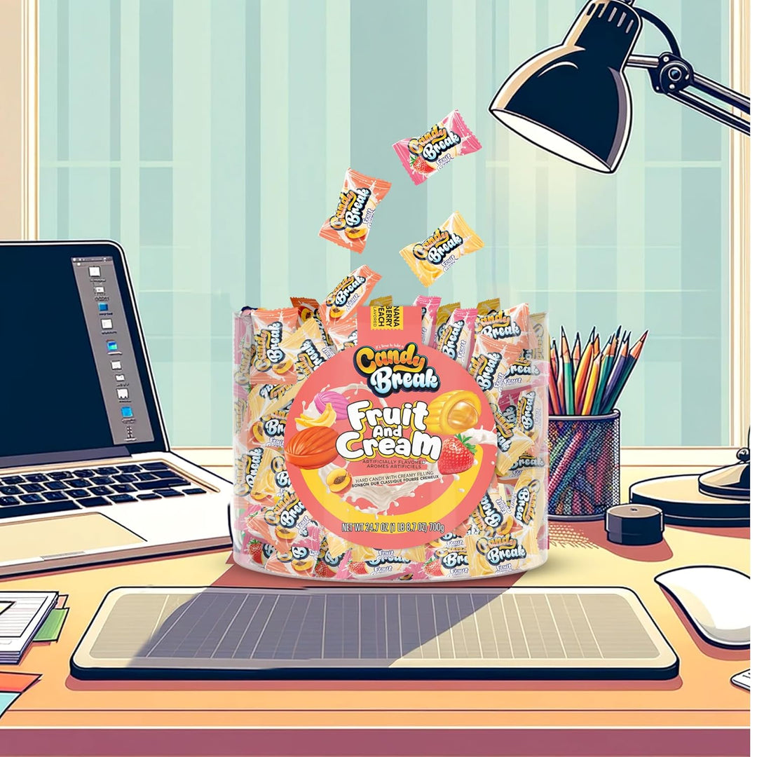 Candy Break Center Filled Fruit & Cream Hard Candy - 24.7oz – CANDY BREAK