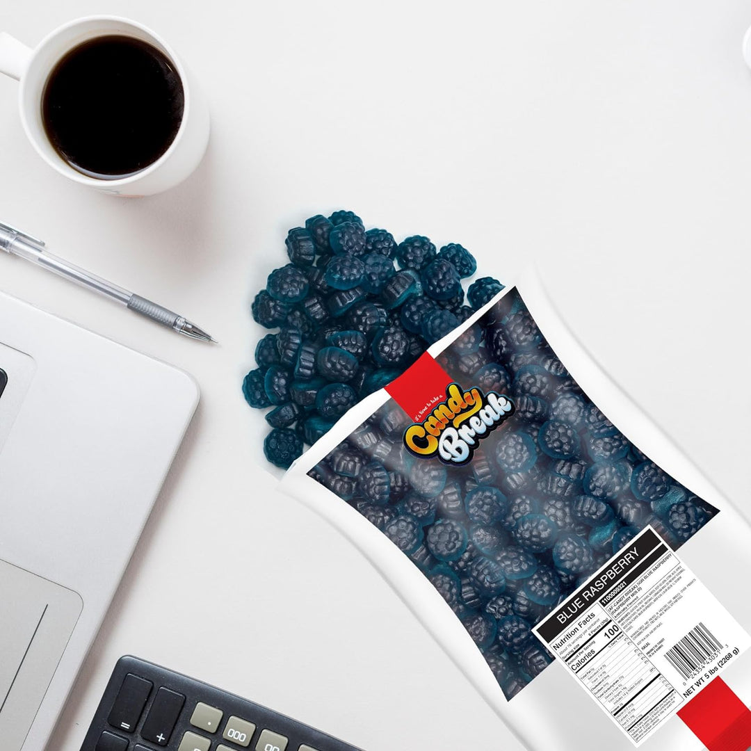 Candy Break Blue Raspberry Bulk Gummy Candy, 5 lbs Bag, Share Size Bag ...