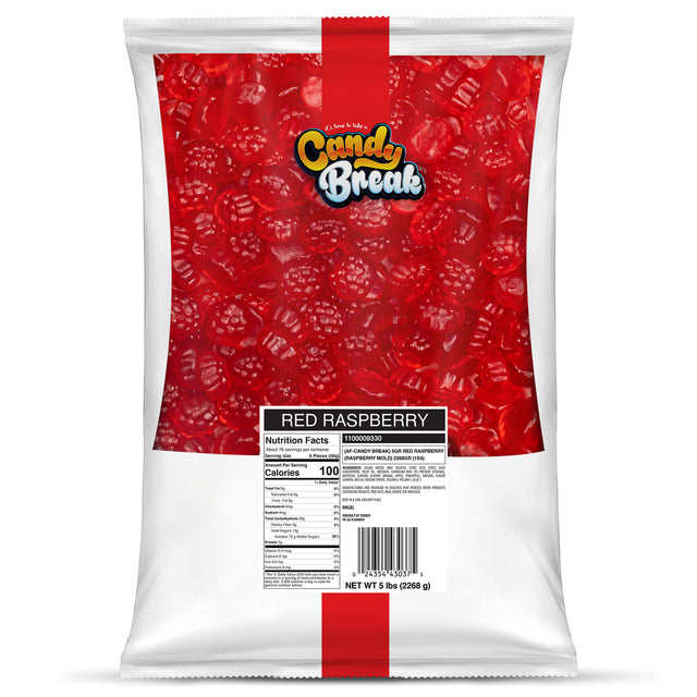 Candy Break Red Raspberry Bulk Gummies - 5 lbs Bag – CANDY BREAK